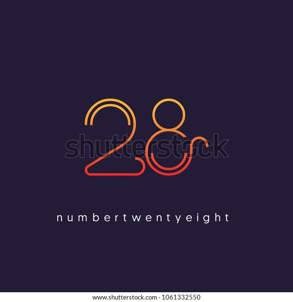 Number Twenty Eight Digit 28 Logo Stock Vector (Royalty Free ...
