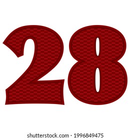 Number Twenty Eight Vector Illustration Red Stock Vector (Royalty Free ...