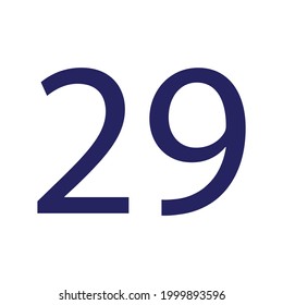 Number Twenty Nine Simple Clip Art Stock Vector (Royalty Free ...