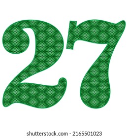 Number Twenty Seven Leaves Pattern Vector Stock Vector (Royalty Free ...