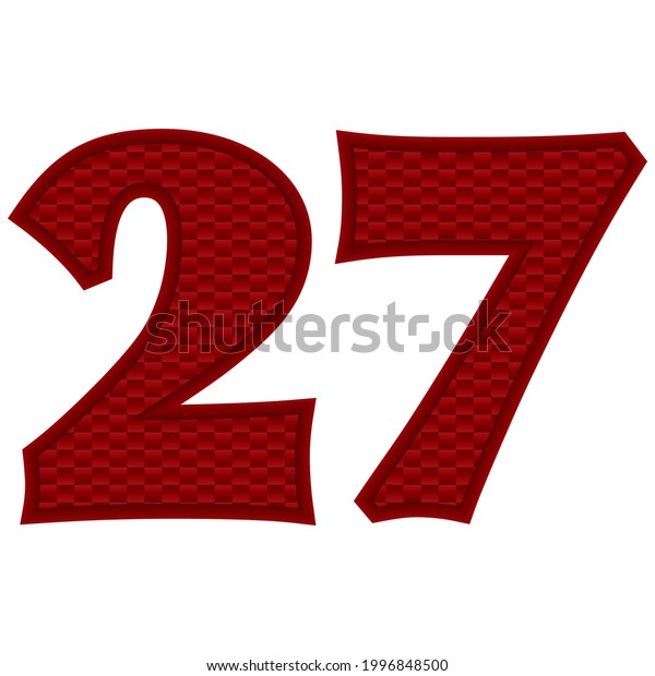 Number Twenty Seven Vector Illustration Red Stock Vector (Royalty Free ...