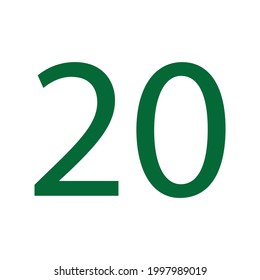 Number Twenty Simple Clip Art Vector Stock Vector (Royalty Free ...