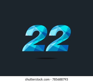 Number Twenty Two 22 Logo Icon Stock Vector (Royalty Free) 785688793 ...