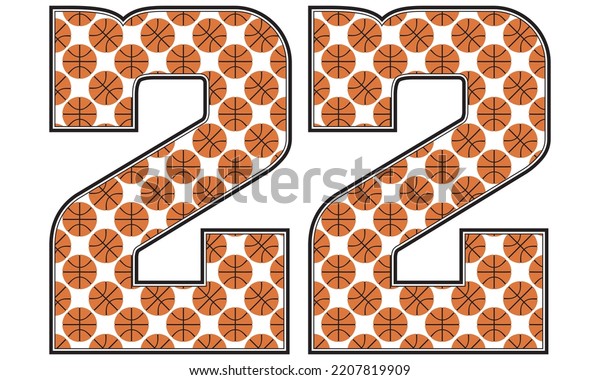 Number Twenty Two Basketball Ball Pattern Stock Vector (Royalty Free ...