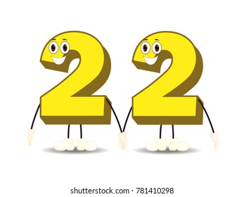 Number Twenty Two Cartoon Vector Image 스톡 벡터(로열티 프리) 781410298 ...
