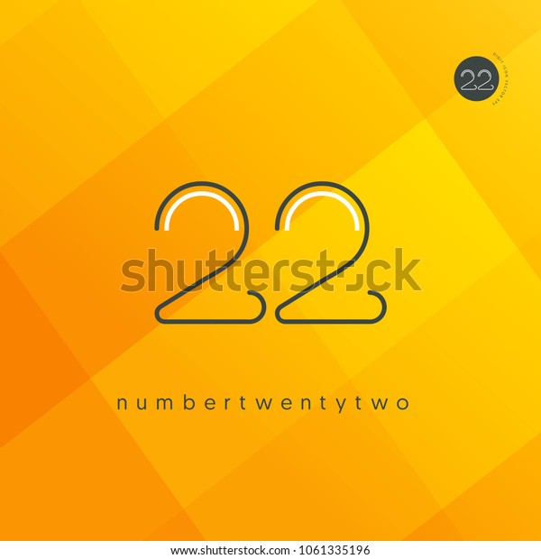 Number Twenty Two Digit 22 Logo Stock Vector (Royalty Free) 1061335196 ...
