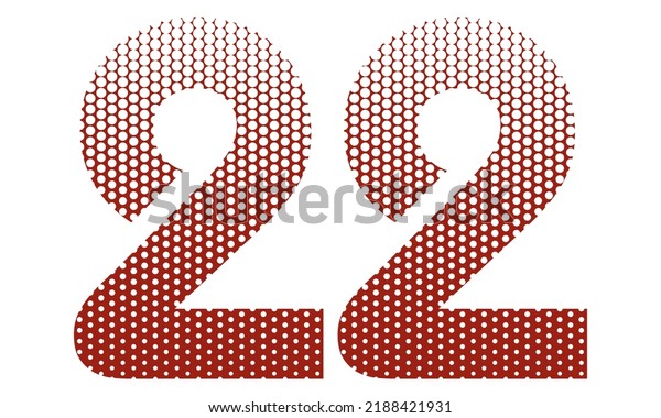 Number Twenty Two Red White Dotted Stock Vector (Royalty Free ...