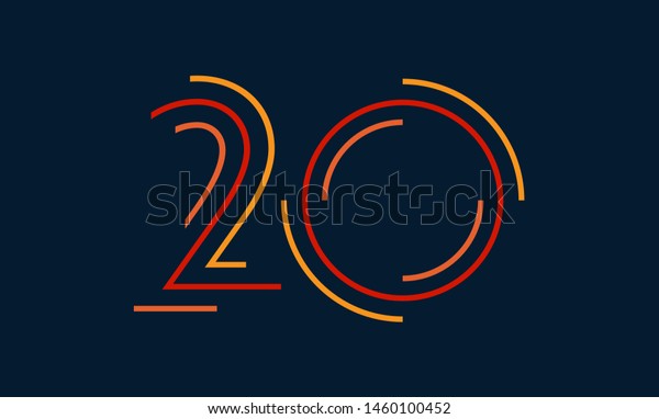 Number Twenty Vector Font Alphabet Modern Stok Vektör (Telifsiz) 1460100452