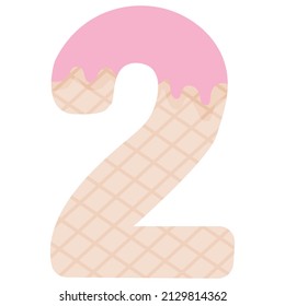 Number Two Form Ice Cream Stock Vector (Royalty Free) 2129814362 ...