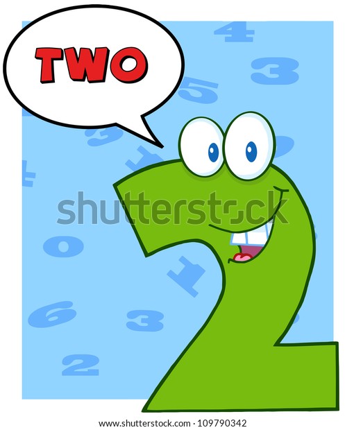 Number Two Funny Cartoon Character Speech Stock Vector (Royalty Free ...