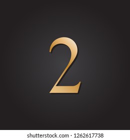 Number Two Gold Stock Vector (Royalty Free) 1262617738 | Shutterstock