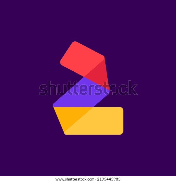 Number Two Logo Made Overlapping Lines Stock Vector (Royalty Free ...