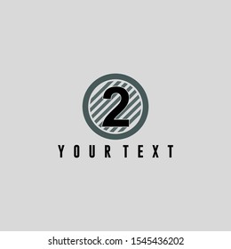 Number Two Middle Circle Square Cut Stock Vector (Royalty Free ...