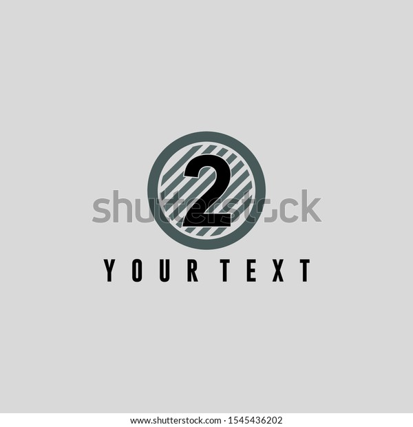 Number Two Middle Circle Square Cut Stock Vector (Royalty Free ...
