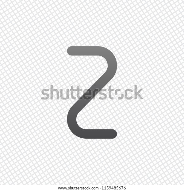 Number Two Numeral Simple Letter On Stock Vector (Royalty Free ...
