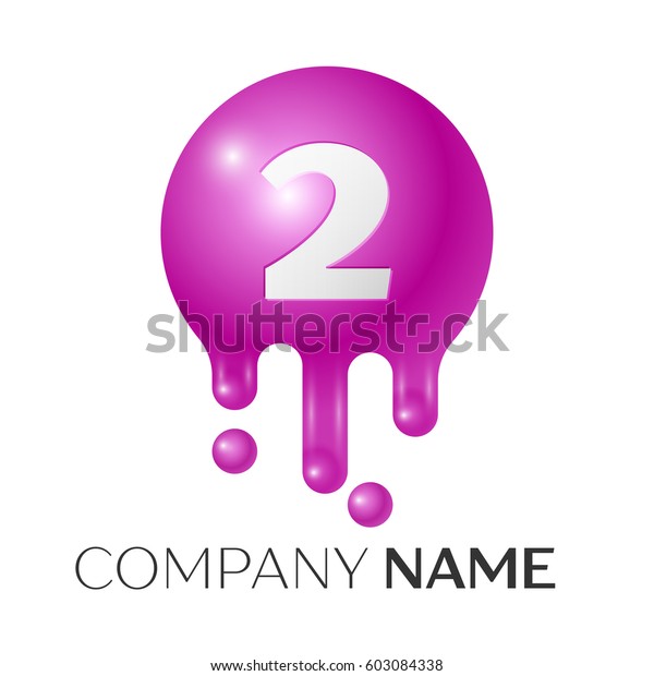 Number Two Splash Logo Purple Dots Stock Vector (Royalty Free ...