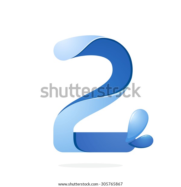 Number Two Water Waves Drops Vector Stock Vector (Royalty Free ...