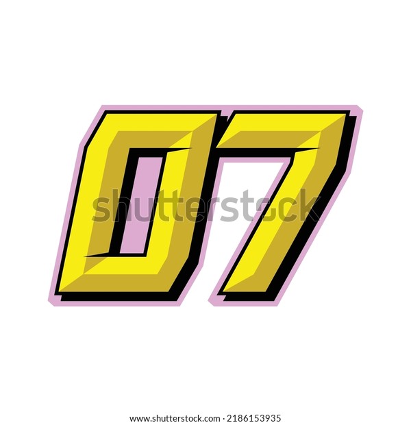 Number Vector Sports Racing Number 07 Stock Vector (Royalty Free ...