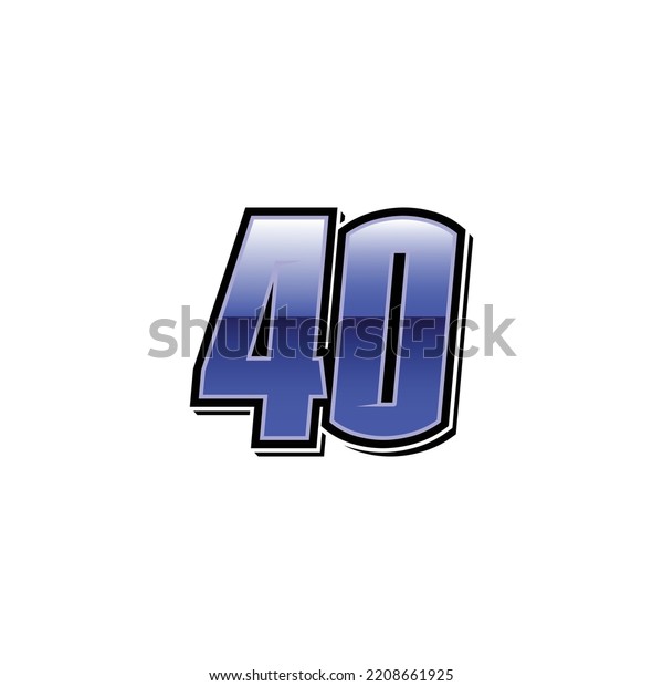 Number Vector Sports Racing Number 40 Stock Vector (Royalty Free ...