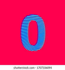 Number Zero Curved Lines Texture Blue Stock Vector (Royalty Free ...