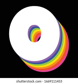 Number Zero Written Rainbow Colors Display Stock Vector (Royalty Free ...