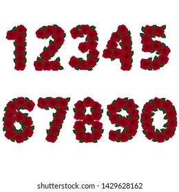 Numbers 0 9 Red Roses Without Stock Vector (Royalty Free) 1429628162 ...