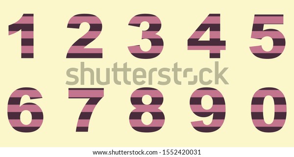 Numbers 1 0 Striped Design Stock Vector (Royalty Free) 1552420031 ...