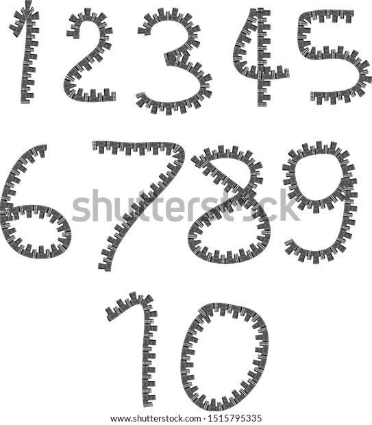 Numbers 1 10 Contrasting White Background Stock Vector (Royalty Free ...