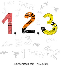 Numbers 1 2 3 Stock Vector (Royalty Free) 75635701 | Shutterstock