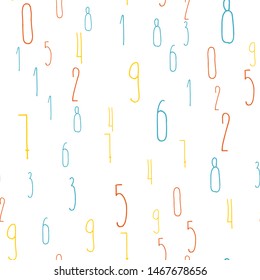 Numbers 123 Hand Drawn Seamless Vector Stock Vector (Royalty Free ...