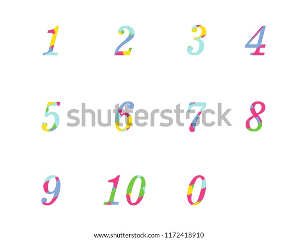 Numbers 12345678910 Multicolored Stock Vector (Royalty Free) 1172418910 ...