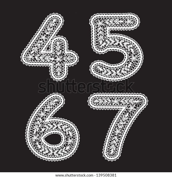 Numbers 4 5 6 7 Written Stock Vector (Royalty Free) 139508381 ...