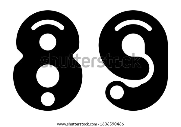 Numbers 89 Stylized Use Graphic Design Stock Vector (Royalty Free ...