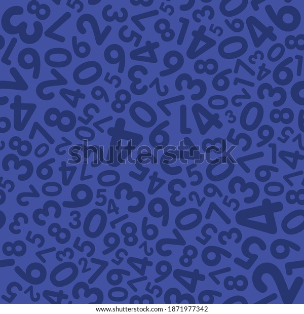 Numbers Blue Background Seamless Pattern Stock Vector (Royalty Free ...