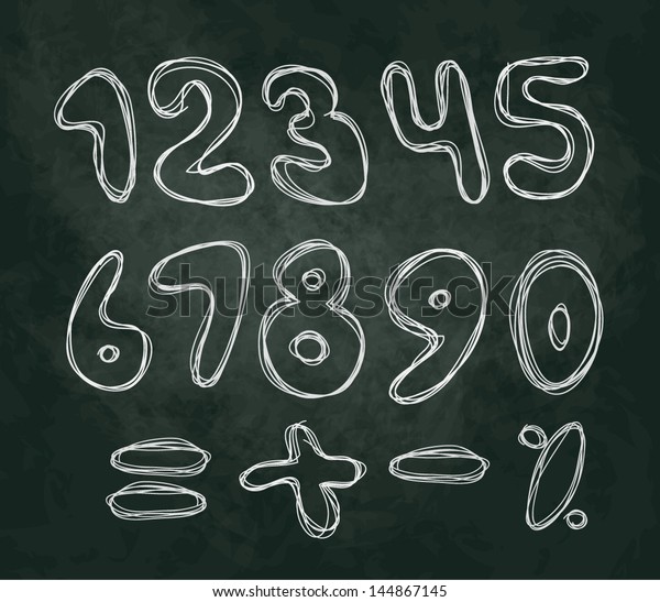 Numbers Chalk Doodle Style Stock Vector (Royalty Free) 144867145 ...
