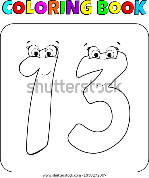 Numbers Coloring Book Children Stock Vector (Royalty Free) 1830272309 ...