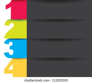 Numbers Colors Indicate Steps Over Black Stock Vector (Royalty Free ...