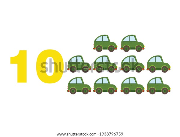 Numbers Examples Cars Educational Page Mathematical Stock Vector ...