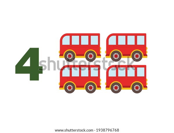 Numbers Examples Cars Educational Page Mathematical Stock Vector ...