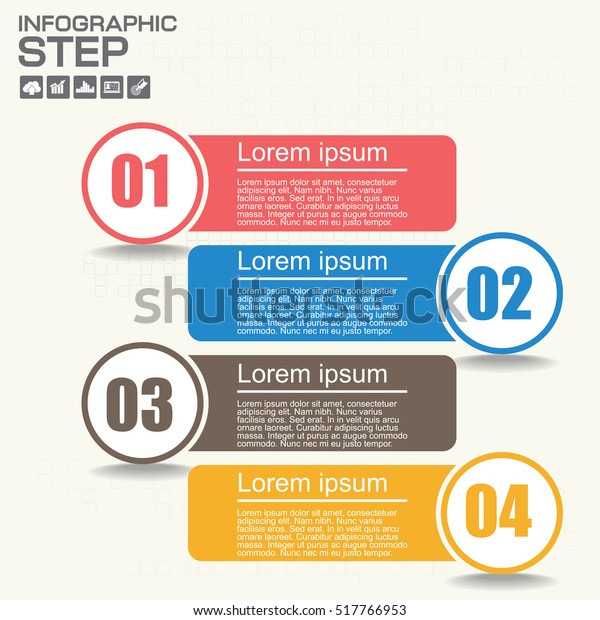 Numbers Four Points Slide Template Stock Vector (Royalty Free ...