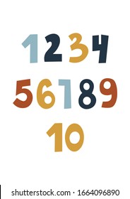 Numbers Frm One Ten Poster Kids Stock Vector (Royalty Free) 1664096890 ...