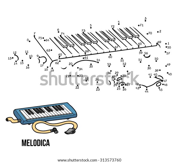 Numbers Game Children Musical Instruments Melodica Stock Vector ...