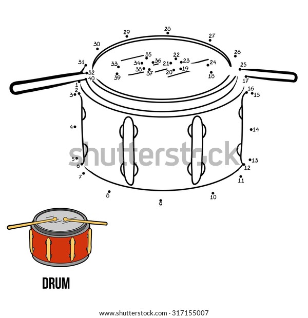 Numbers Game Children Musical Instruments Drum Stock Vector (Royalty ...