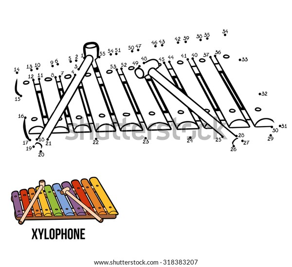 Numbers Game Children Musical Instruments Xylophone Stock Vector ...