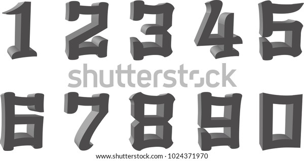 Numbers Gray Numbers White Backgroundschina Style Stock Vector (Royalty ...