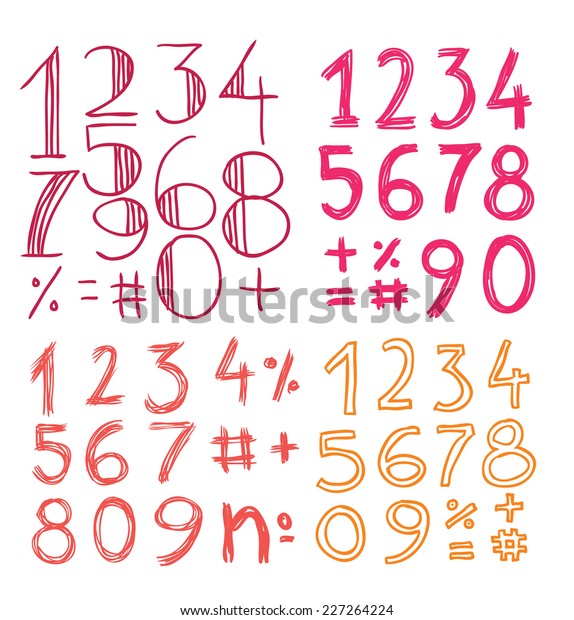 Numbers Hand Drawn Illustration Stock Vector (Royalty Free) 227264224 ...