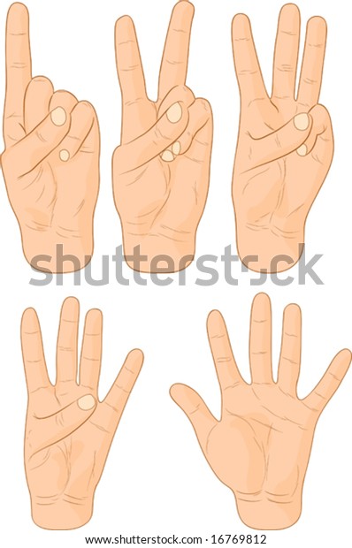 Numbers Hand Signs Vector Illustration Stock Vector (Royalty Free ...