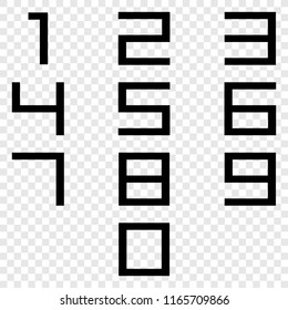 Numbers Icon Numeral Set On Transparent Stock Vector (Royalty Free ...