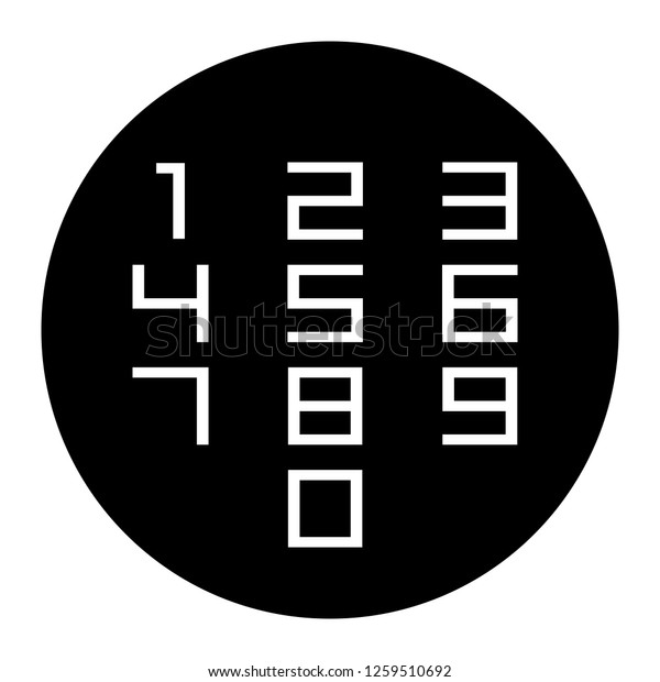Numbers Icon Numeral Set On Black Stock Vector (Royalty Free ...