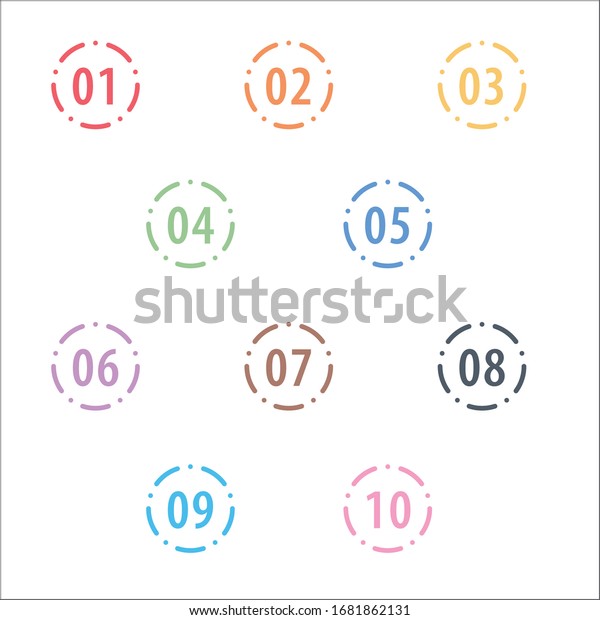 Números. Números infográficos. Puntos de viñeta: vector de stock (libre ...